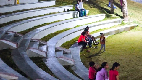 People enjoying at the amphitheater at t... | Stock Video | Pond5