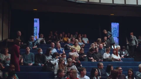 People enter the theater hall, the audie... | Stock Video | Pond5