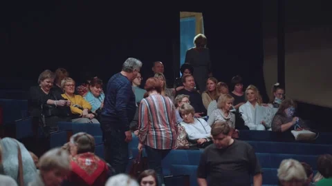 People enter the theater hall, the audie... | Stock Video | Pond5