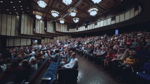 People enter the theater hall, the audie... | Stock Video | Pond5