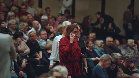 People enter the theater hall, the audie... | Stock Video | Pond5