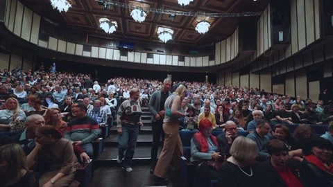 People enter the theater hall, the audie... | Stock Video | Pond5