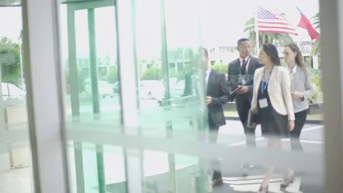 People Entering Building Stock Video Footage | Royalty Free People ...