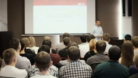 People on the forum on business developm... | Stock Video | Pond5