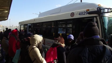 People Getting Off Buses Stock Video Footage | Royalty Free People ...