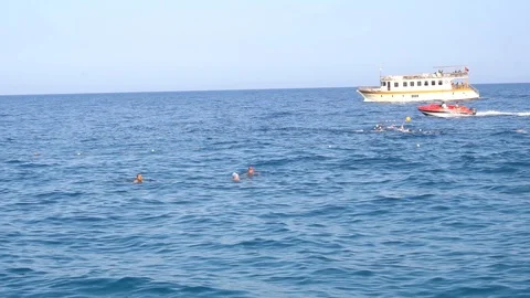 People Have Fun On Inflatable Raft Pulle... | Stock Video | Pond5