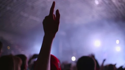 People have fun at a musical rock concer... | Stock Video | Pond5