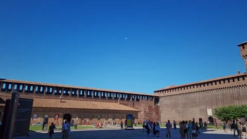 People inside the walls of the medieval ... | Stock Video | Pond5