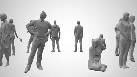 People in isolated gray loop animation w... | Stock Video | Pond5