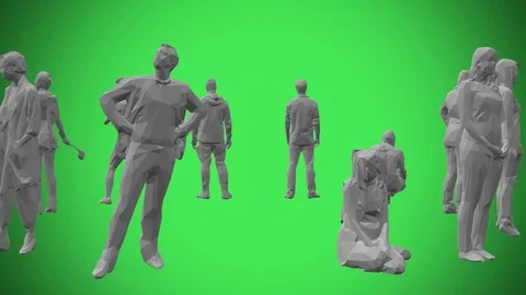 People in isolated green loop animation ... | Stock Video | Pond5