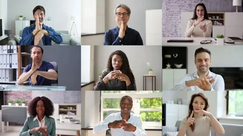 People Learning Deaf Sign Language | Stock Video | Pond5