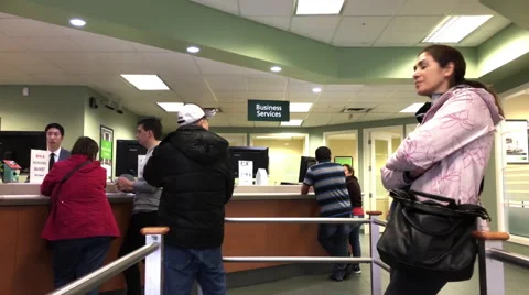 Waiting In Line At Bank Stock Footage ~ Royalty Free Stock Videos | Pond5