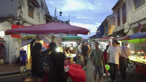 people looking around at the stall with ... | Stock Video | Pond5