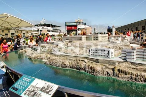 Photograph: People looking over beautiful famous Alcatraz Prison model ...
