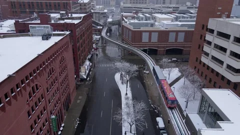 The People Mover train operates in downt... | Stock Video | Pond5