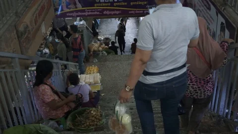 People moving out and about at a stairs ... | Stock Video | Pond5