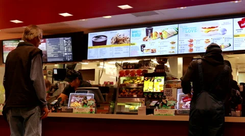 People ordering food at mcdonalds check ... | Stock Video | Pond5
