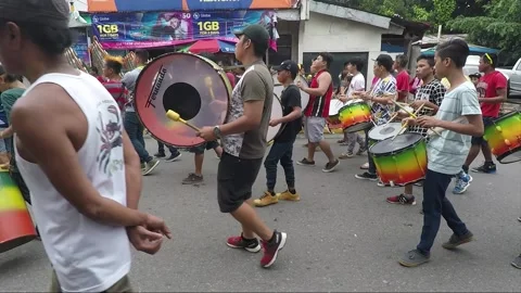 People Play Drum And Xylophone, Ati-Atih... | Stock Video | Pond5