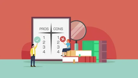 People with pros and cons list 2d animat... | Stock Video | Pond5