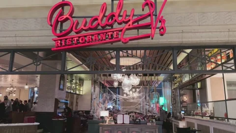 People in a restaurant, Buddy V's Ristor... | Stock Video | Pond5