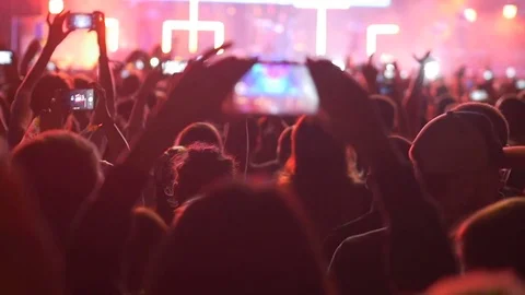 People At Rock Concert Dancing And Clapp... | Stock Video | Pond5