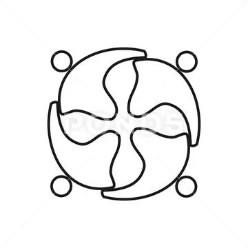 People rotation Commitment Teamwork Together Outline Logo ~ Clip Art ...