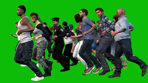 People Running Side View 4K Green Screen... | Stock Video | Pond5