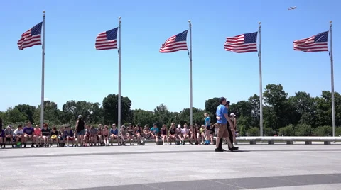People sitting at base of Washington Mon... | Stock Video | Pond5
