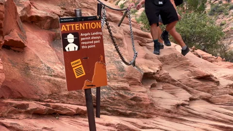 People starting and finishing Angels Lan... | Stock Video | Pond5