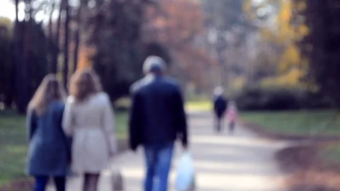 People walk the park. People walk slowly... | Stock Video | Pond5