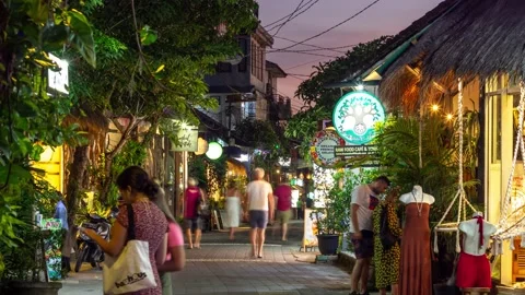People Walking on Goutama Street in Ubud... | Stock Video | Pond5