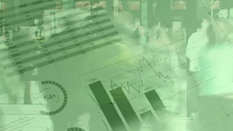 People walking with graphs, pie charts a... | Stock Video | Pond5