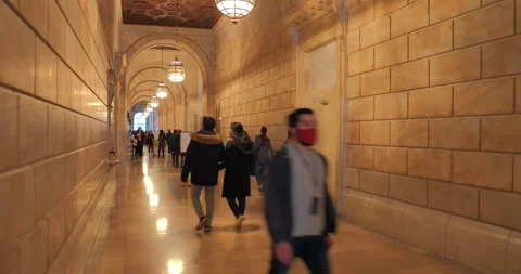 People Walking At The Hallway Of The New... | Stock Video | Pond5