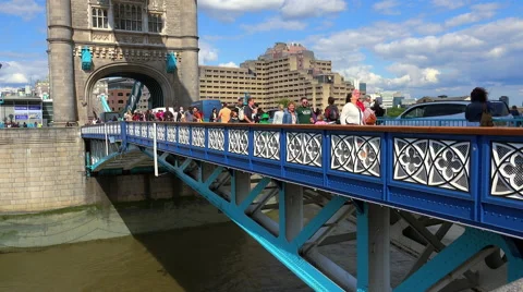 People walking over Tower Bridge London | Stock Video | Pond5