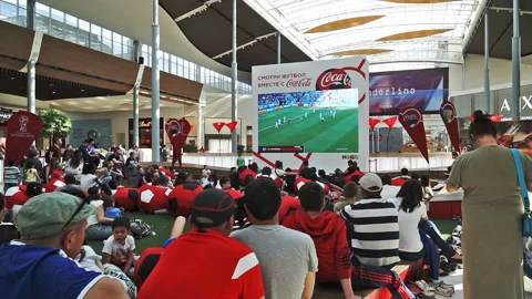 People watching a Fifa World Cup broadca... | Stock Video | Pond5