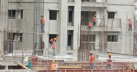 People working at construction site | Stock Video | Pond5