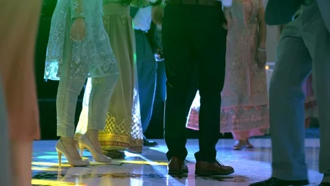 Peoples feet dancing on dance floor colo... | Stock Video | Pond5