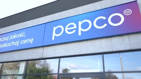 Pepco store with brand logo sign above e... | Stock Video | Pond5