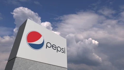 PEPSI logo on sky background, editorial ... | Stock Video | Pond5