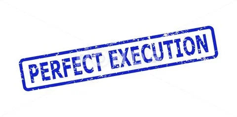 PERFECT EXECUTION Stamp Seal with Distress Texture and Rounded Rect ...