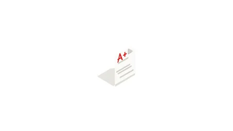 Perfect grade on a paper test icon anima... | Stock Video | Pond5