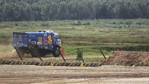 Performance of KAMAZ-master Team truck o... | Stock Video | Pond5