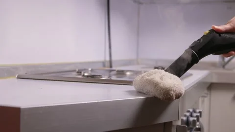 Performing a Deep Cleaning of Kitchen Eq... | Stock Video | Pond5