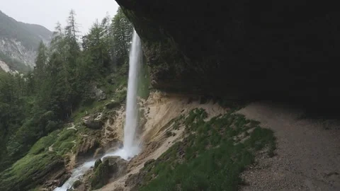 Pericnik waterfall is a drop from the mo... | Stock Video | Pond5