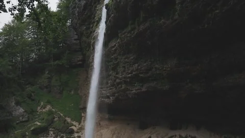 Pericnik waterfall is a drop from the mo... | Stock Video | Pond5