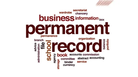 Permanent record animated word cloud, te... | Stock Video | Pond5