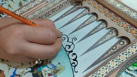 Persian Artist Drawing With Ink Pencil, ... | Stock Video | Pond5