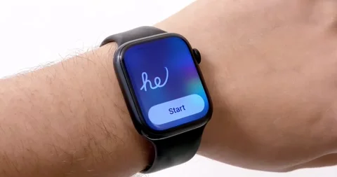 A person looking an Apple Watch welcome ... | Stock Video | Pond5