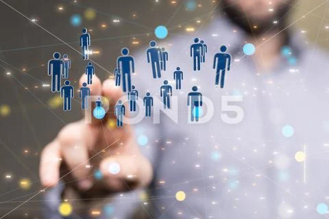 Person presenting 3D render of unity group and teamwork icons ~ Hi Res ...