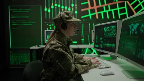 Person security squad in control center.... | Stock Video | Pond5